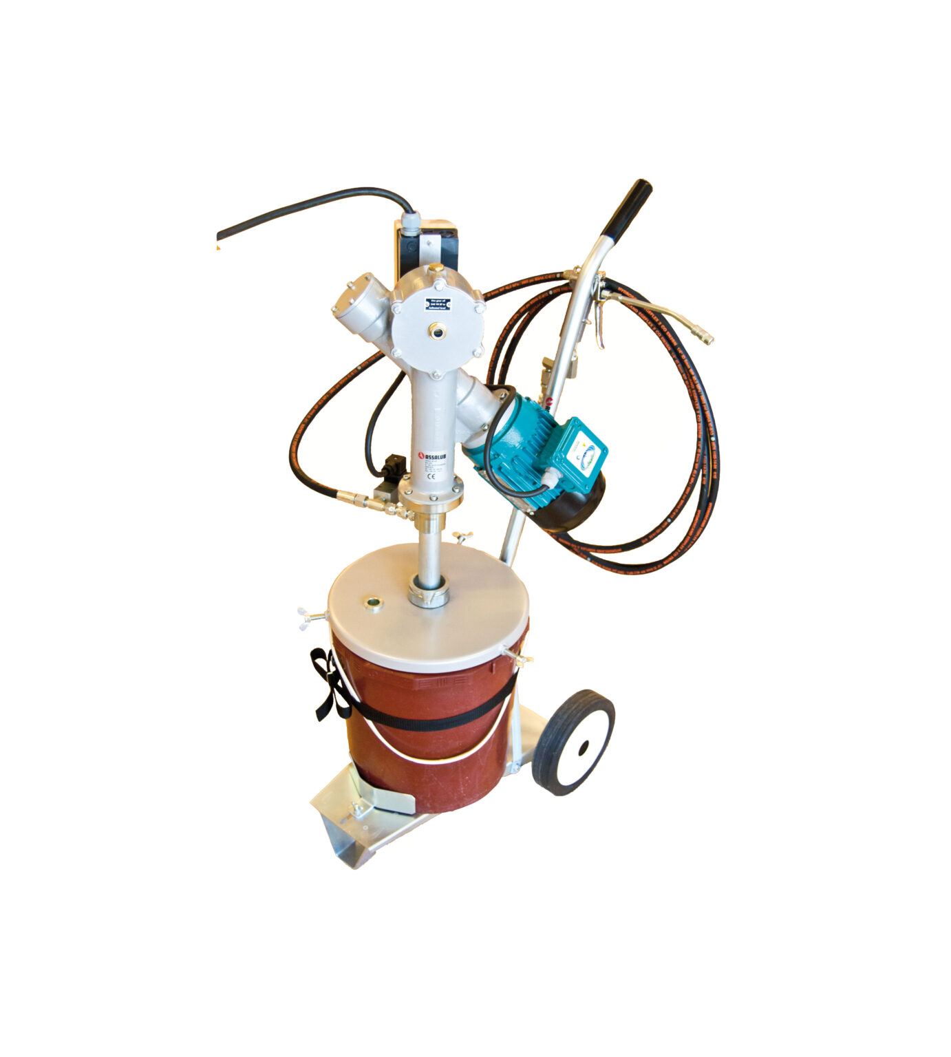Electrically driven greasing unit, mobile, for 16-20 kg pail | Assalub ...